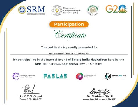 Hackathon Smartindiahackathon Skillsdevelopment Teameffort Experience Mohammed Abdul Majeed