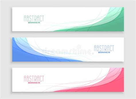 Set Of Three Wide Web Business Header Layout For Corporate Presentation Stock Vector