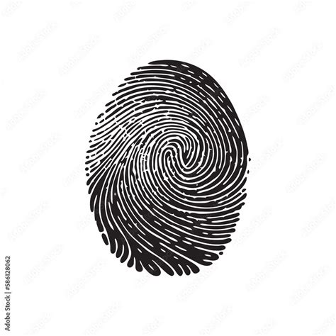 Fingerprint Icon Finger Print Identity Symbol Grunge Thumbprint