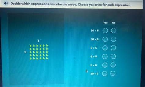 Solved Decide Which Expressions Describe The Array Choose Yes Or No