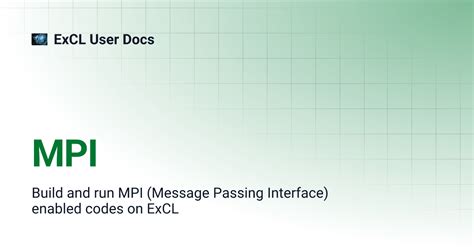 mpi excl user docs