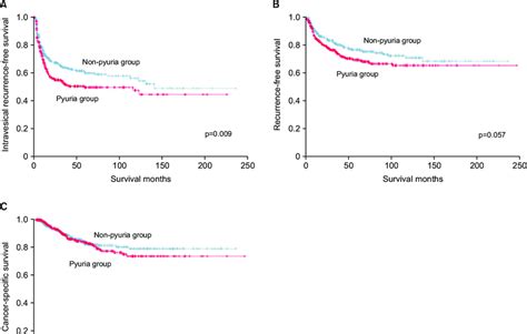 Kaplan Meier Survival Curve Between The Non Pyuria And Pyuria Groups Download Scientific