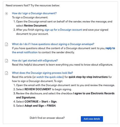 Open A Case In The Docusign Support Center