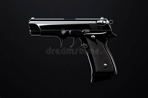 Black Handgun Logo Icon Powerful Weapon Design Stock Illustration