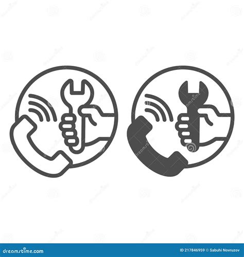 Call Repair Service Line And Solid Icon Pcrepair Concept Call Center