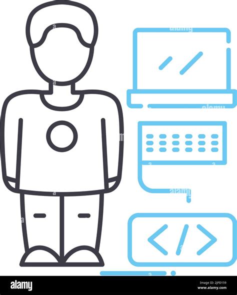Software Developer Line Icon Outline Symbol Vector Illustration