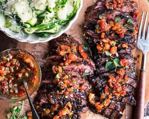 Balsamic Skirt Steak With Red Pepper Relish The Original Dish