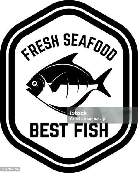 신선한 해산물입니다 물고기 상징 템플릿입니다 레이블 상징 기호 포스터 디자인 요소입니다 강에 대한 스톡 벡터 아트 및 기타