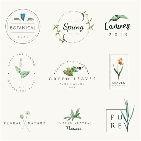 Set Of Botanical Logo Design Vectors Free Vector 523497