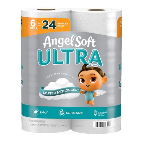 Angel Soft Ultra Toilet Paper 6 Ais1 Mega Rolls 24 Regular Rolls 2