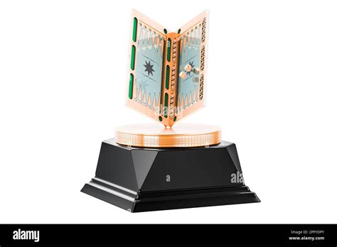 Backgammon Board Game Golden Award Concept 3d Rendering Isolated On