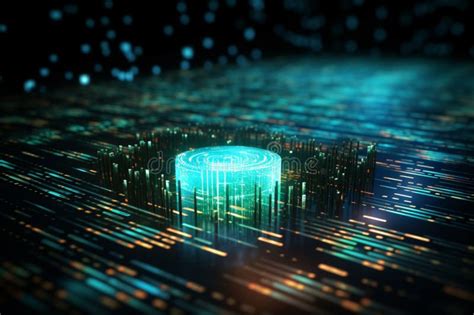 Binary Code Waves Depict Data Flow Digital Security In Internet
