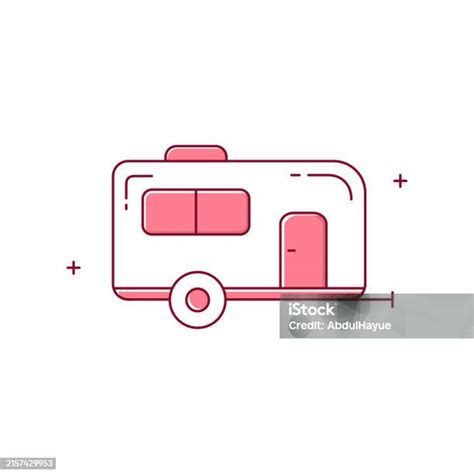 캠핑 레크리에이션 Rv 캠핑 밴 캠핑카 도로 여행 여행 트레일러 캠핑 차량 벡터 아이콘 디자인 0명에 대한 스톡 벡터 아트 및