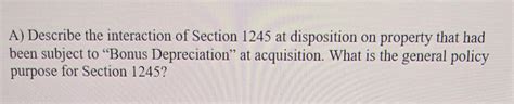 Solved A Describe The Interaction Of Section 1245 At
