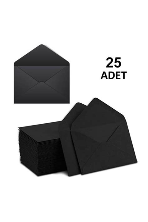 Hobialem Adet Mini Zarf x Cm Siyah Renk Zarf Kartvizit Not Zarfı Fiyatı Yorumları
