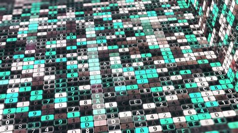 Dynamic Movement On A Virtual Display Of Digits And Characters Animation Stock Footage Video