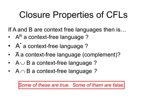 Cfl Closure Properties Theory Of Computation