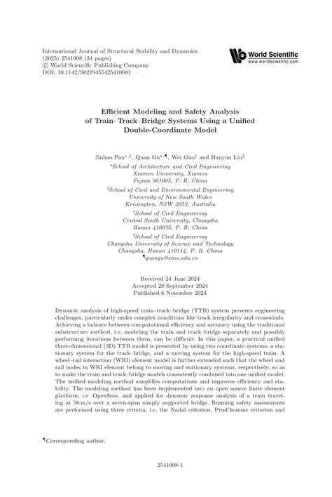 Efficient Modeling And Safety Analysis Of Train Track Bridge Systems Using A Unified Double