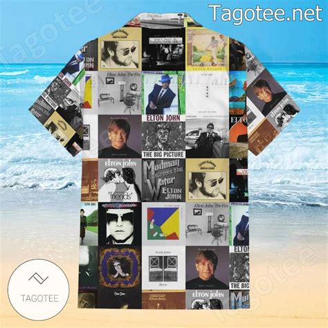 Elton John Album Covers Collage Hawaiian Shirt Tagotee