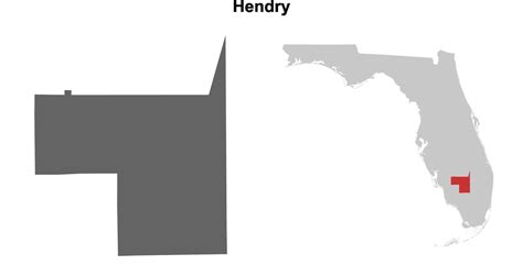 Hendry County Florida Blank Outline Map Set 56387519 Vector Art At Vecteezy