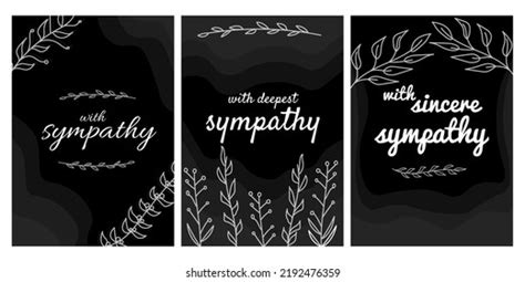 Condolence Card Set Sympathy Lettering On Stock Vector Royalty Free