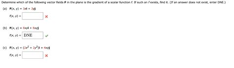 solved determine which of the following vector fields f in