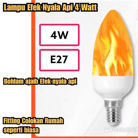 Jual Lampu Hiasan Keren Lampu Obor Bohlam Oncor Bohlam Nyala Api Lampu Efek Nyala 4 Watt Bulb