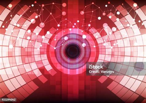 레드 디지털 카메라 네트워크 배경 기술 및 컴퓨터 컨셉 디자인을 추상화 벡터 일러스트 레이 션 0명에 대한 스톡 벡터 아트 및 기타 이미지 Istock