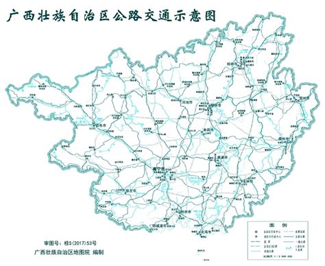广西标准地图（公路版）广西地图库地图窝 花瓣网