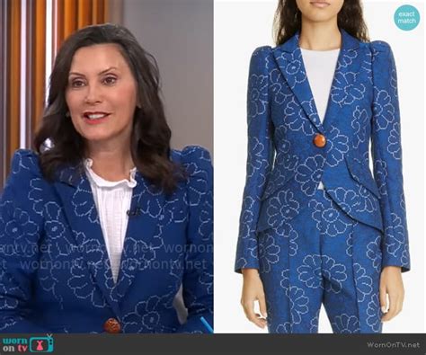 Wornontv Gretchen Whitmers Blue Floral Blazer On Cbs Mornings