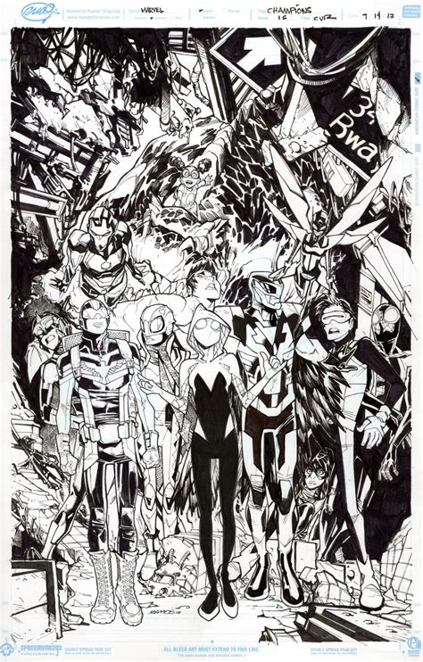 Champions 16 Cover By Humberto Ramos 2018 Ft Spider Gwen Miles