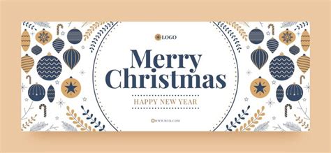 크리스마스 시즌 소셜 미디어 표지 템플릿 무료 벡터