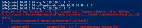 Exception Calling Bulkwalk With 11 Arguments Request Timed Out