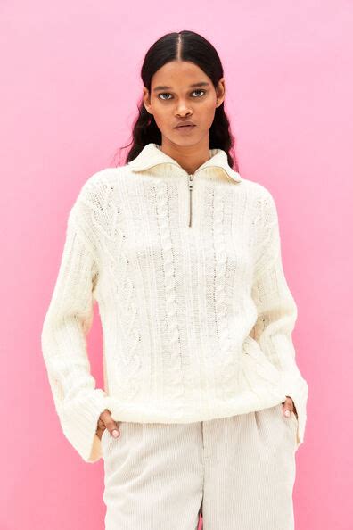 Zip Top Cable Knit Jumper