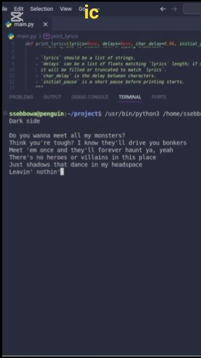 Python Synced Lyrics 🐍🎶 Code Music Magic Python Coding