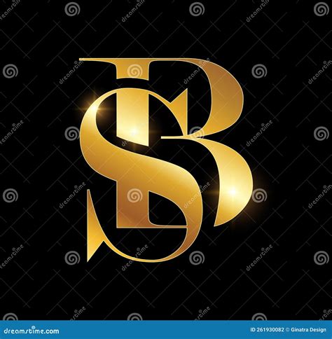 Golden Luxury Monogram Logo Initial Letter Sb Stock Vector Illustration Of Logotype Vintage