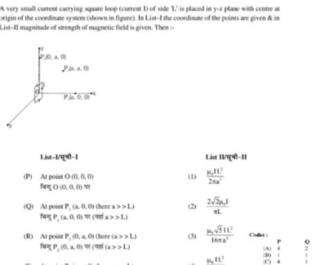 Answered A Very Small Current Carrying Square Loop Current I Of Side