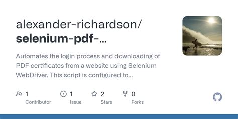 Github Alexander Richardsonselenium Pdf Downloader Automates The Login Process And