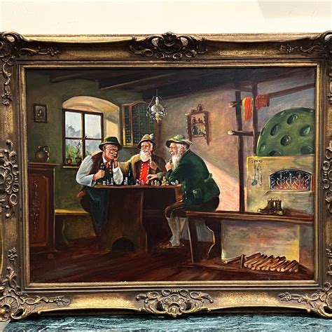 Эксклюзивная Мебель Старовинна картина «Друзі що грають у шахи ♦️Європейський жанровий