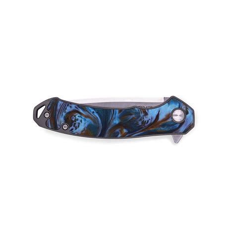 Edc Resinart Pocket Knife Alastair Teal And Gold 489088 Carved Knives