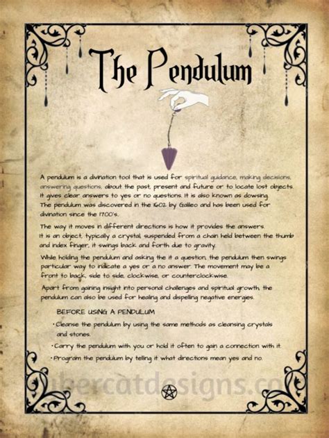 Divination The Pendulum Wiccan Spell Book Book Of Shadows Magick Book