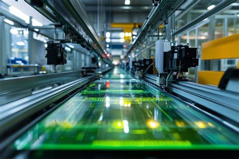 Automated Assembly Line Manufacturing Electronic Components In Modern