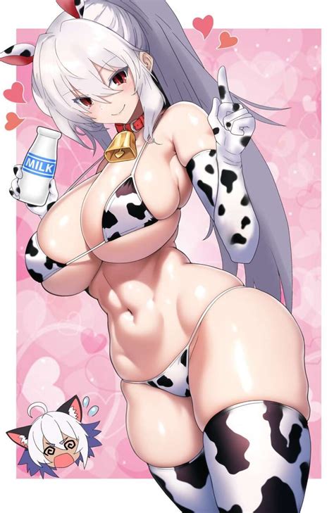 Rule 34 Cow Bell Collar Cow Print Bikini Cowbell Milk Red Eyes