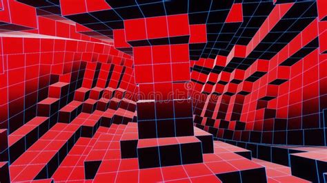 Floating Square Cirular Motion Background Vj Loop Animation Stock