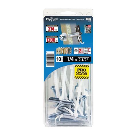 Fliptoggle Fliptoggle 1 4 In X 2 1 2 In Plastic With Screw Philips And Slot Head 209lbs Toggle