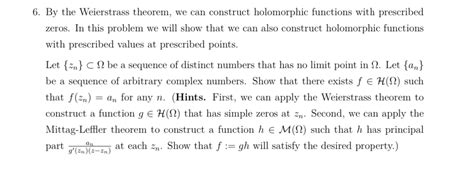 Solved By The Weierstrass Theorem We Can Construct