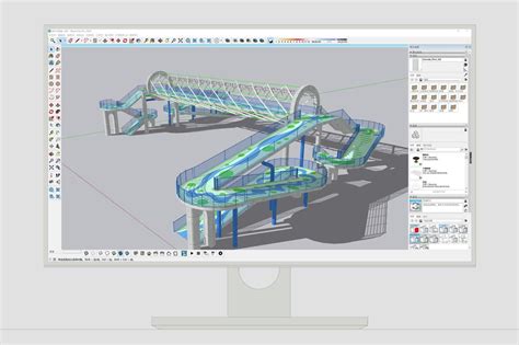 草图大师sketchup木桥现代风格桥中式桥欧式桥栈道桥廊su模型 3d2d设计素材网