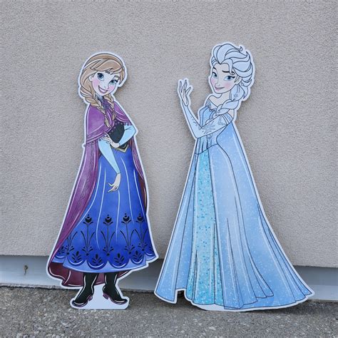 Frozen Birthday Party Standee Elsa And Anna Weatherproof Yard Decor Etsy