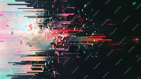Premium Photo Retro Vhs Glitch With Pixelated Distortion Geometric Shapes Film Effect Fx