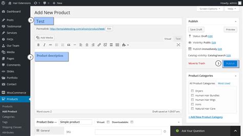 woocommerce how to create a product and link a banner to it template